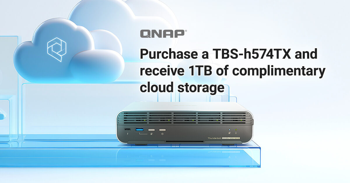 Purchase a TBS-h574TX and receive 1TB of complimentary cloud storage | QNAP