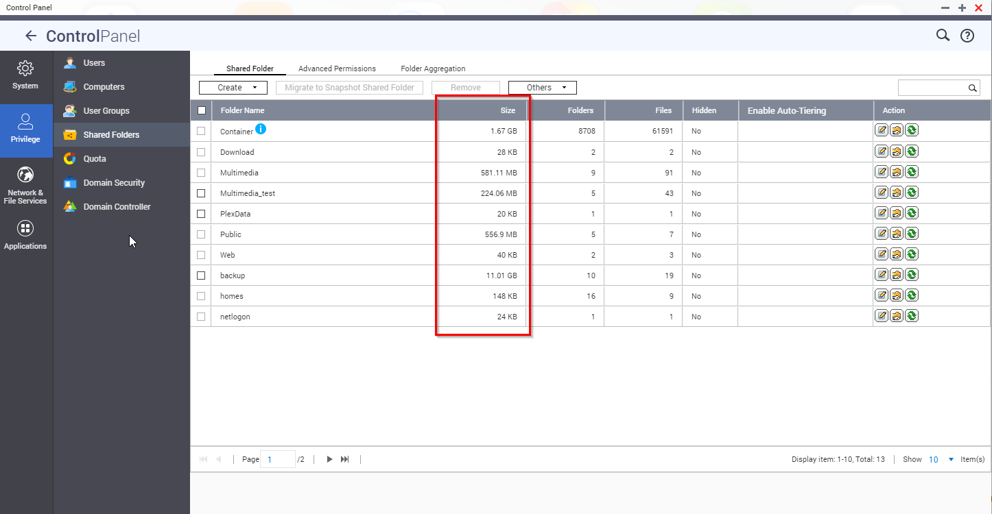 Windows Explorer show a wrong size of the HBS backup folder? | QNAP