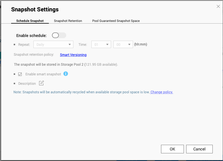 How to disable Schedule Snapshot? | QNAP