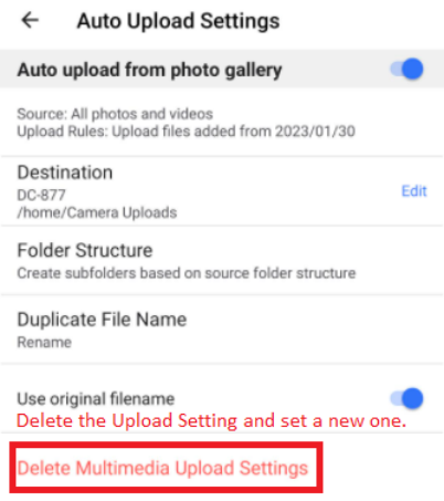 How to change Qfile auto upload photo gallery source folder? | QNAP