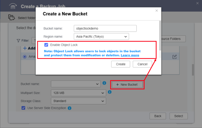How do I enable and configure Object Lock settings in an HBS job ...