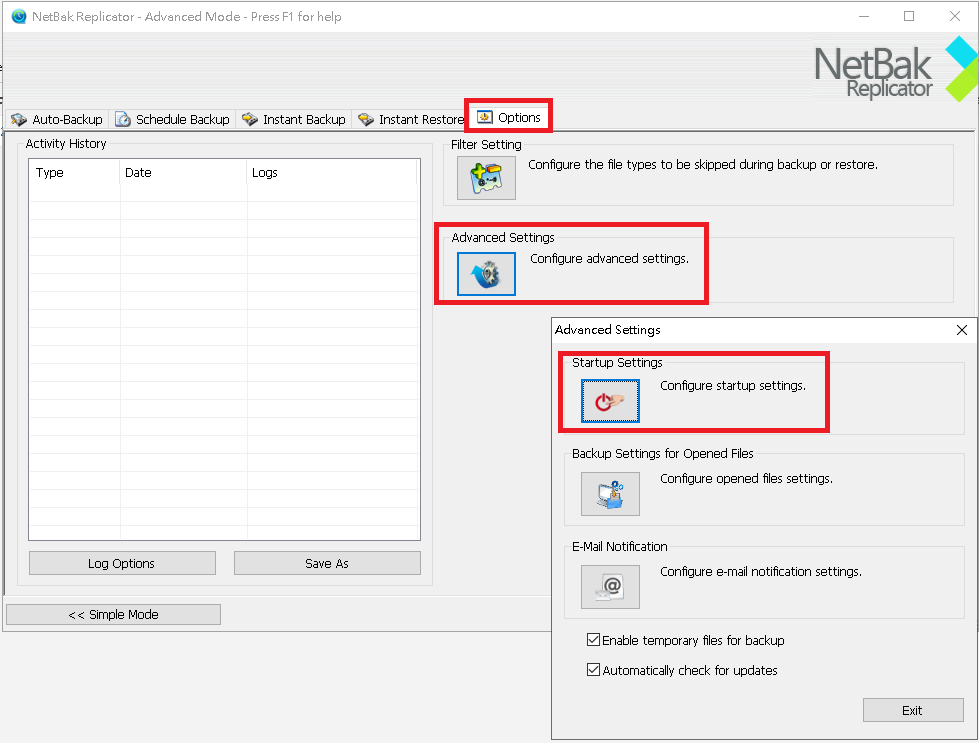 How can I configure NetBak Replicator to display my mapped network ...