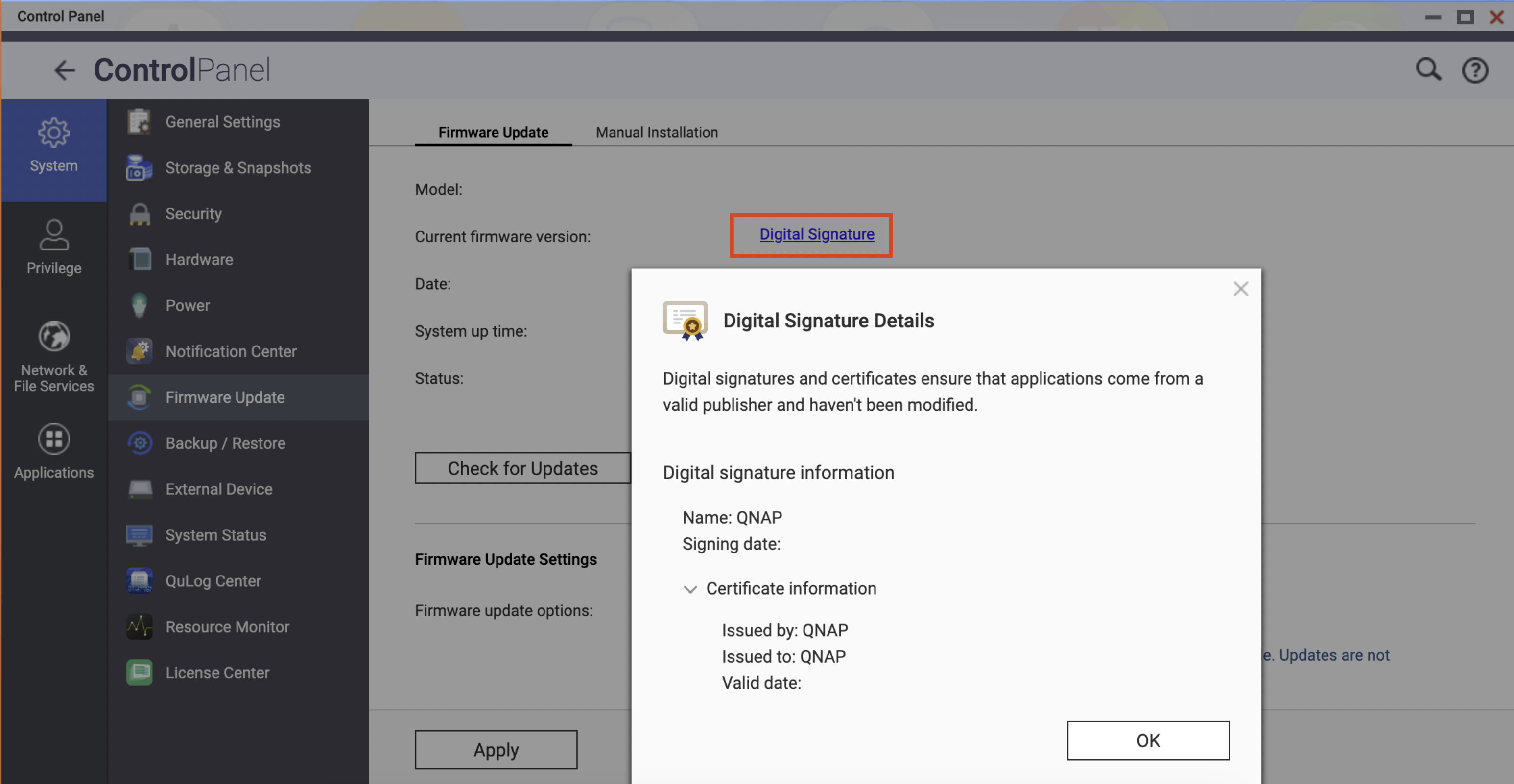 What should I do if I see the log ”Detected expired digital signature for...“ after restarting ...