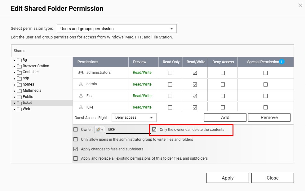 Try to save an Microsoft office file but got 'Access Denied' | QNAP