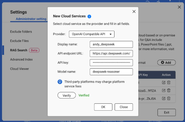 How to set up Qsirch with OpenAI-Compatible APIs | QNAP
