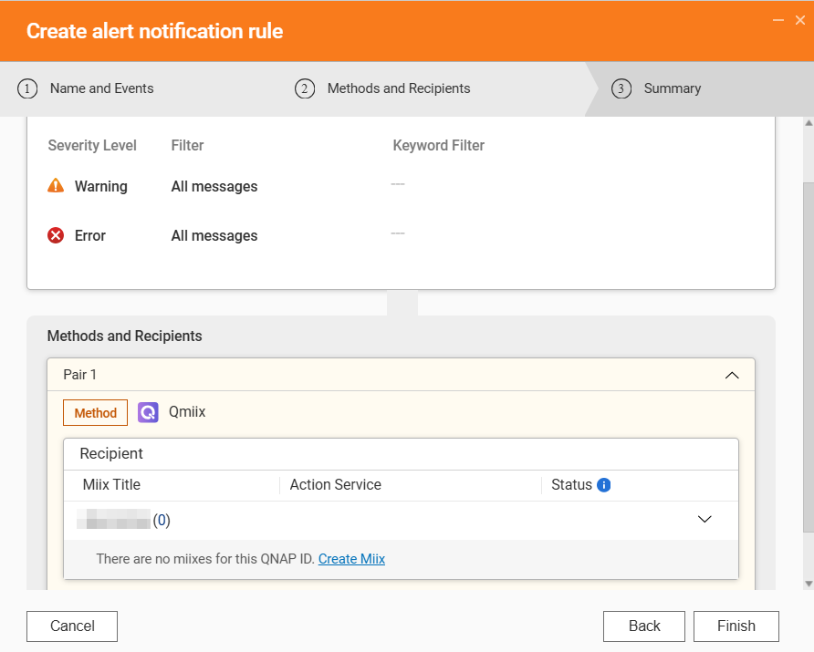 How can I use Qmiix in Notification Center to send alerts to third ...