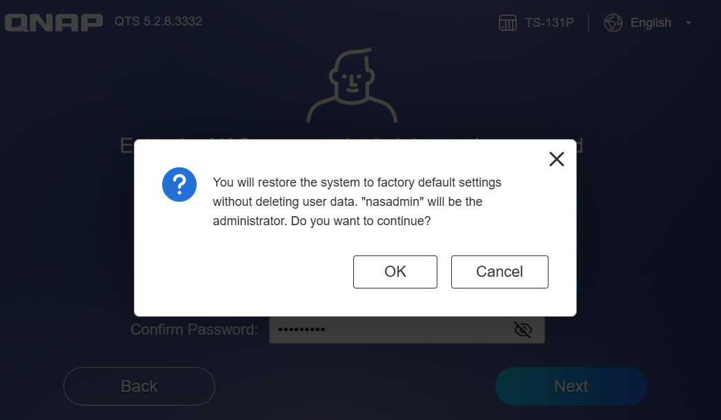 How can I reset NAS settings but keep data intact? | QNAP