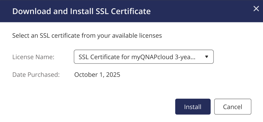 How to purchase and install a myQNAPcloud SSL certificate? | QNAP
